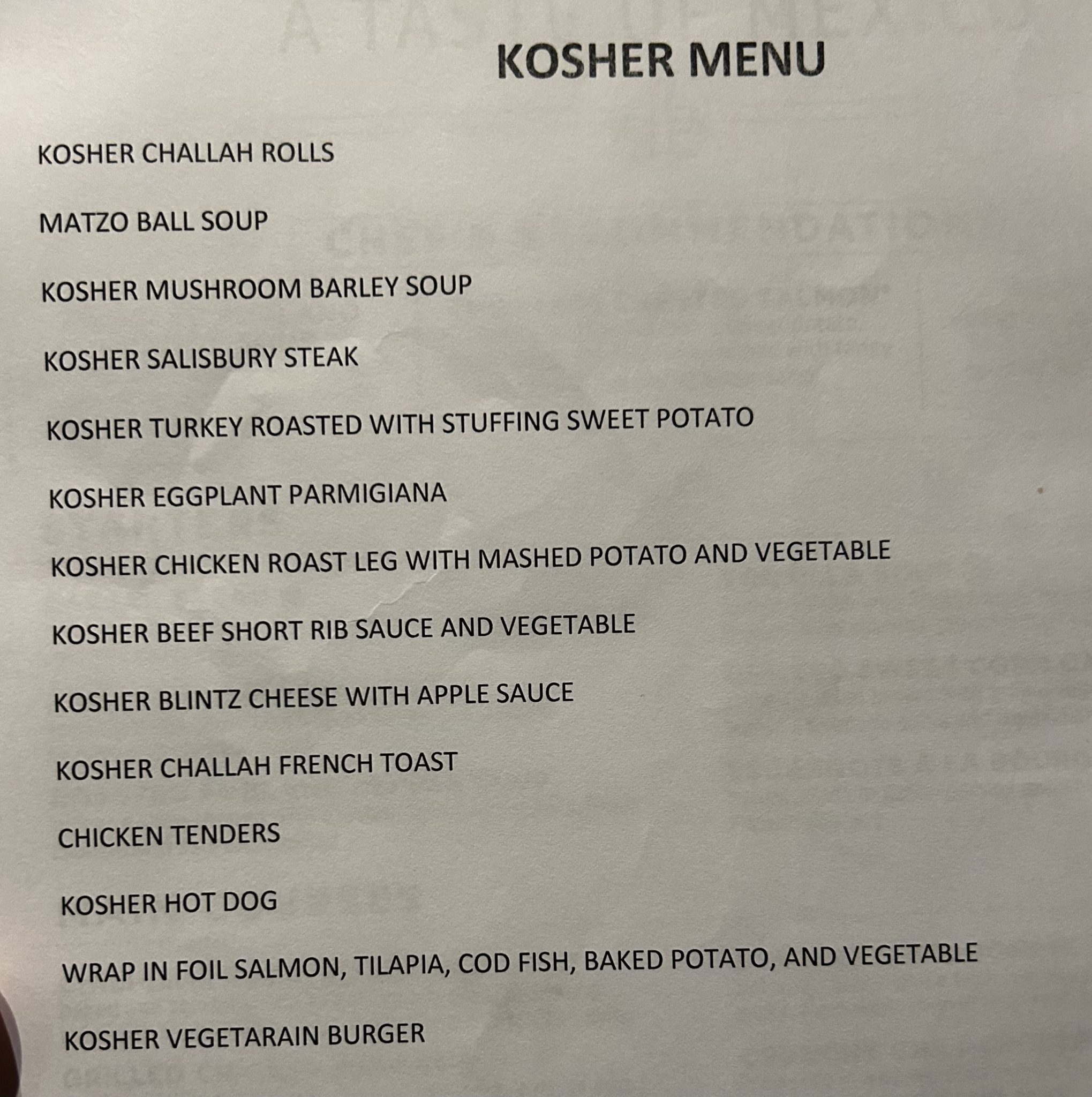 Royal Caribbean Cruise Kosher Food Menu - Robots For Roboticists